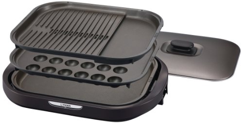 タイガー ホットプレート 平面 たこ焼き 焼肉 プレート 3枚 タイプ 蓋付き (中古品)