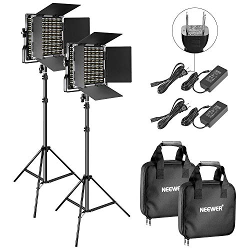 Neewer 2パック　二色660 LEDビデオライトとスタンドキット　Uブラケットと（中古品）