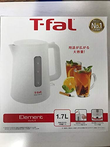 大容量モデル1.7Ｌ T-fal ティファール 電気ケトル エレメント ホワイト 1.(中古品)