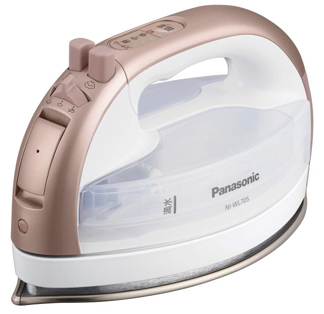 パナソニック コードレススチームWヘッドアイロン ピンクゴールド NI-WL705(中古品)