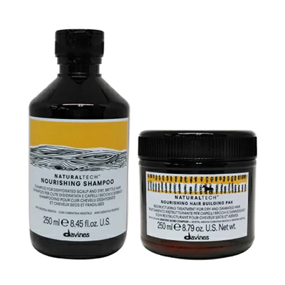 ● セット販売 ダヴィネス ナチュラルテック シャンプー Ｎ 250ml + ヘアパック Ｎ 250ml ダメージケア 保湿 乾燥ケア うねり davines