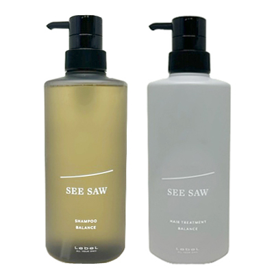 ● セット販売 ルベル シーソー ヘア ＆ スキャルプ シャンプー B 500ml バランス + トリートメント B 500ml バランス 美容室専売 サロン専売 LebeL SEE/SAW