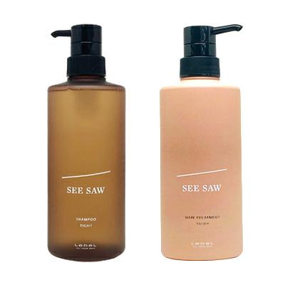 ● セット販売 ルベル シーソー ヘア ＆ スキャルプ シャンプー T タイト 500ml + トリートメント 500ml 美容室専売 サロン専売 ポンプ LebeL SEE/SAW