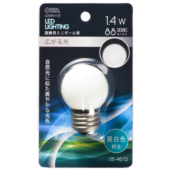 LEDミニボール球(装飾用/1.4W/88lm/昼白色/G40/E26) (LDG1N-H 13)の通販はau PAY マーケット - プリティウーマン | au PAY マーケット－通販サイト