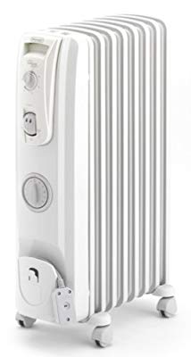 DeLonghi オイル・ラジエターヒーター L字型フラットフィン8枚 ライトグレ (中古品)