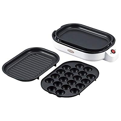グラート 着脱式ホットプレート 焼肉プレート・たこ焼プレート付 GR-265-P3(中古品)