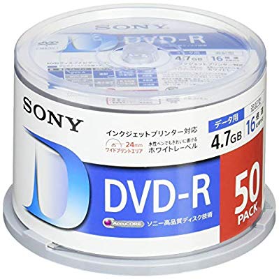 SONY データ用DVD-R 16倍速 スピンドルケース 50枚パック 50DMR47LLPP(中古品)