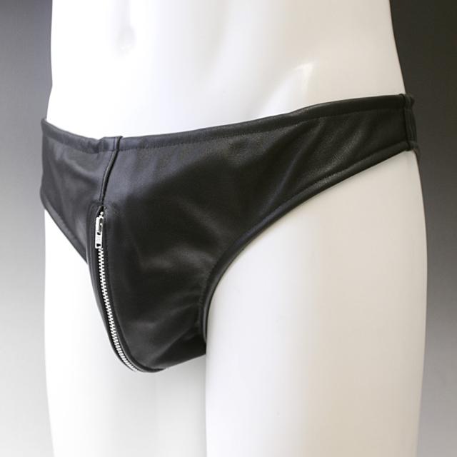 XLサイズ XXLサイズ メンズ ジッパー付きレザーショーツ 本革 ナッパレザー★LD-268◆取り寄せ