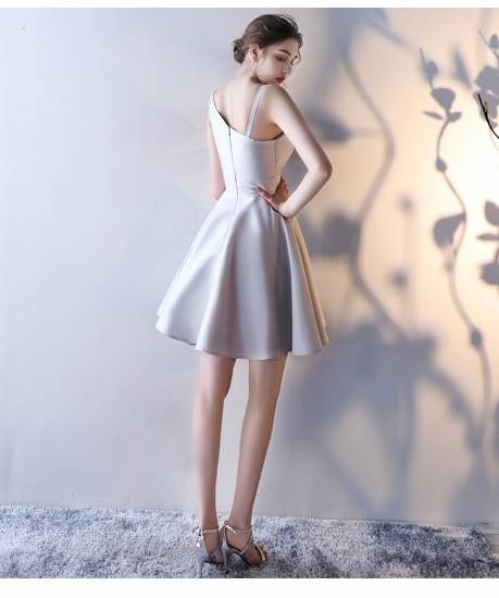 ワンピース パーティードレス ミニ丈 肩ストラップ レディース アシメントリー ノースリーブ フレア Vネック エレガント 上品 大人 ワンピース パーティードレス ミニ丈 肩ストラップ レディース