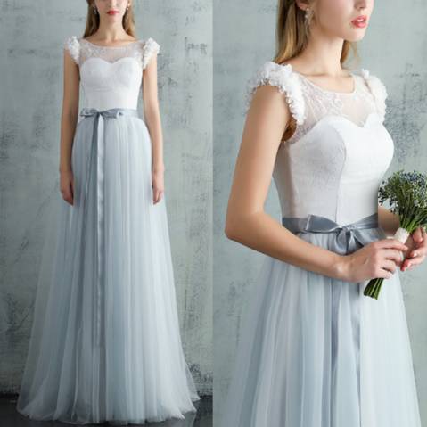 ロングドレス 演奏会 パーティードレス ウエディングドレス 春夏 結婚式 二次会 披露宴 グレー 大きいサイズ ロング丈 マキシ丈 ノースリーブ フレンチスリーブ Aライン フレア 刺繍 レース 花柄 透け感 シースルー ラウンドネック 20代 30代 大人かわいい フェミニン