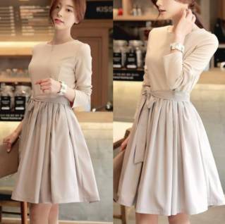 袖あり パーティードレス ミニドレス ワンピース ワンピースドレス ドレスワンピ お呼ばれドレス 結婚式 二次会 披露宴 お呼ばれ 謝恩会 デート 同窓会 食事会 卒業パーティー 大きいサイズ ひざ丈 Aライン フレア 無地 クルーネック 20代 30代 シンプル 大人可愛い 上品