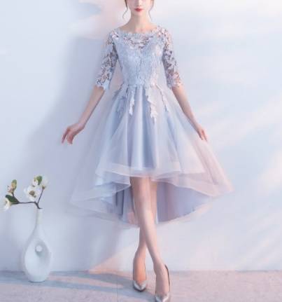 パーティードレス イブニングドレス 春夏 結婚式 二次会 披露宴 ブラック 大きいサイズ ロング丈 ミニ丈 五分袖 半袖 袖あり Aライン Xライン フレア 刺繍 レース 花柄 透け感 シースルー ラウンドネック 20代 30代 フォーマル フェミニン ガーリー