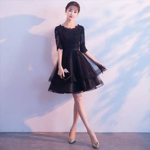 パーティードレス 花柄 レース ミニ丈 フレア チュール 半袖 Aライン ショート スカラップ 無地 エレガント 上品 パーティー 女子会