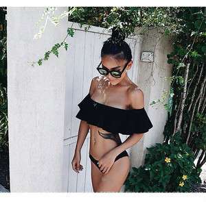水着 ビキニ タンキニ レディース 2019年新作 ビーチウェア 40代 30代 20代 フレアトップ フリル オフショルダー セットアップ セクシー 無地 トレンド ローライズ シンプル 着やせ 小胸 韓国 ママ オシャレ 海 プール リゾート ビーチ ブラック