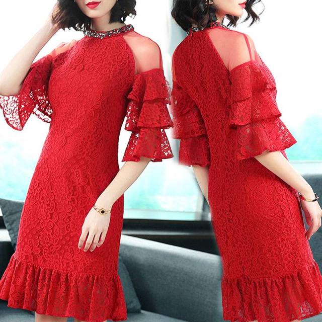 段重ねフリル ホルターネック ミニワンピース シースルー 透け感 ビジュー キレイ 大人レディ レディース ２０１８年新作 定番 人気