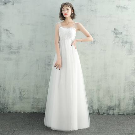 フラワーレース刺繍 シフォン ロングフレアドレス ノースリーブ 上品 フェミニン シンプル ワンカラー エレガント レディース