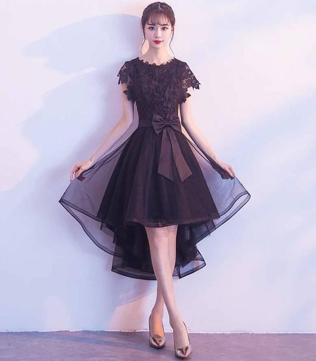 パーティドレス 二次会 お呼ばれ 謝恩会 演奏会 黒 大きいサイズ ゆったり大きいサイズ ひざ丈 半袖 袖あり 刺繍  フィッシュテール 着痩せ 個性的 レース 20代 30代 ドレスワンピ 春 夏 結婚式 女子会 披露宴 透け感 花刺繍 シースルー フォーマル エレガント