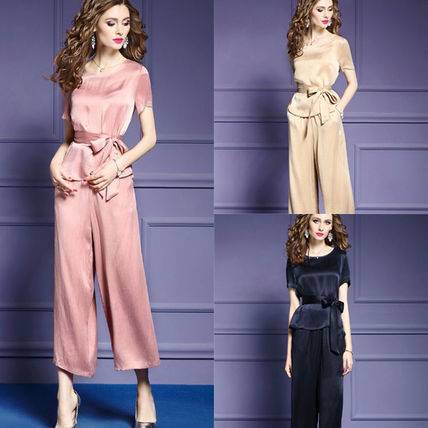 パーティードレス セットアップ 大人 上品 30代 40代 50代 マキシ Uネック 無地 ロング 半袖 エレガントスタイル レディース