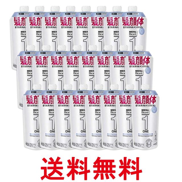 24個セット 花王 メンズビオレ ONE　オールインワン全身洗浄料 つめかえ用 340ml フルーティーサボンの香り 送料無料