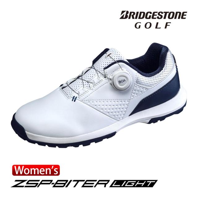 ブリヂストン ゴルフ ゼロ・スパイク バイター ライト レディース シューズ SH2408 WN ホワイト×ネイビー 3E スパイクレス 2024年モデル BRIDGESTONE GOLF