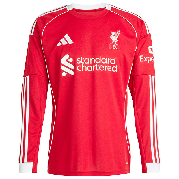 リバプール 25-26 ホーム 長袖レプリカユニフォーム　【adidas|アディダス】クラブチームレプリカウェアーjyf51-jv6456