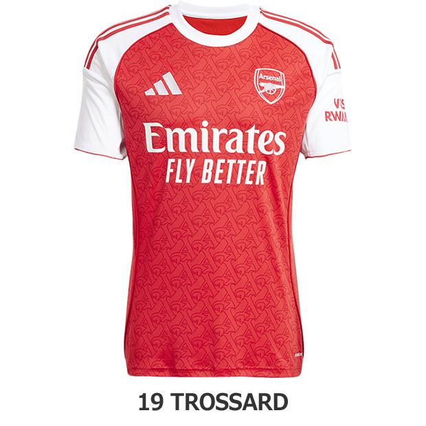 アーセナル 25-26 ホーム 半袖レプリカユニフォーム　19.レアンドロ・トロサール　【adidas|アディダス】クラブチームレプリカウェアーksj38-ji9517-19-t