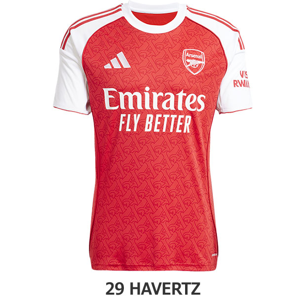 アーセナル 25-26 ホーム 半袖レプリカユニフォーム　29.カイ・ハフェルツ　【adidas|アディダス】クラブチームレプリカウェアーksj38-ji9517-29-h