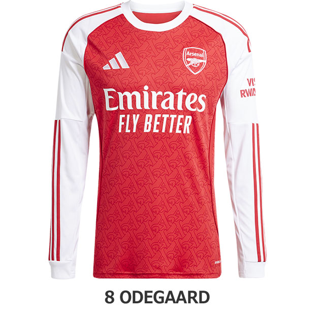 アーセナル 25-26 ホーム 長袖レプリカユニフォーム　8.マルティン・ウーデゴール　【adidas|アディダス】クラブチームレプリカウェアーksj55-ji9536-8-o