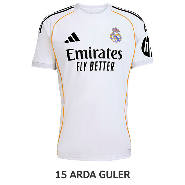 レアルマドリッド 25-26 ホーム 半袖レプリカユニフォーム　15.アルダ・ギュレル　【adidas|アディダス】クラブチームレプリカウェアーkrn60-jj1931-15-a