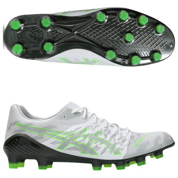 DSライト ACROS 3　ホワイト×グリーンゲッコ　【asics|アシックス】サッカースパイク1101a070-103