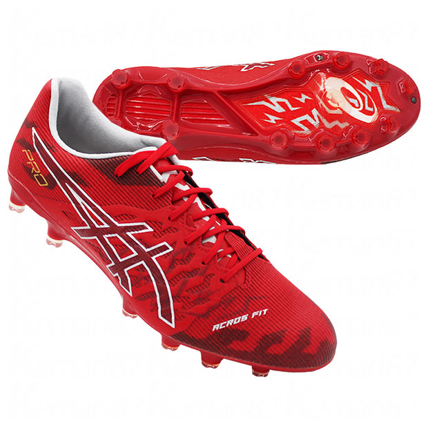 DSライト|ACROS|PRO|3　クラシックレッド×ホワイト　【asics|アシックス】サッカースパイク1101a071-600