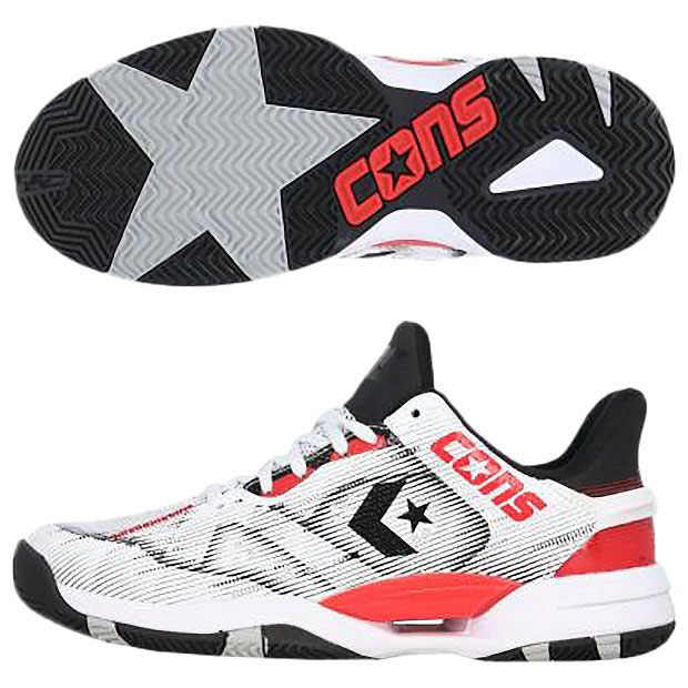 コンズ アクセレレーター LOW　ホワイト×レッド　【CONVERSE|コンバース】バスケットボールシューズ33500390-whtred