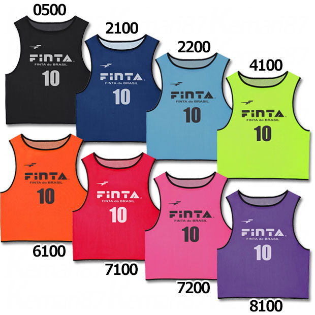 ジュニア 昇華ビブス 番号あり10枚セット　【FINTA|フィンタ】サッカーフットサルジュニアウェアーft3526