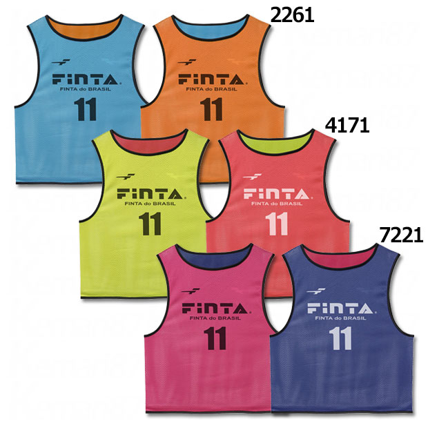 ジュニア 昇華リバーシブルビブス 番号あり10枚セット　【FINTA|フィンタ】サッカーフットサルジュニアウェアーft3530