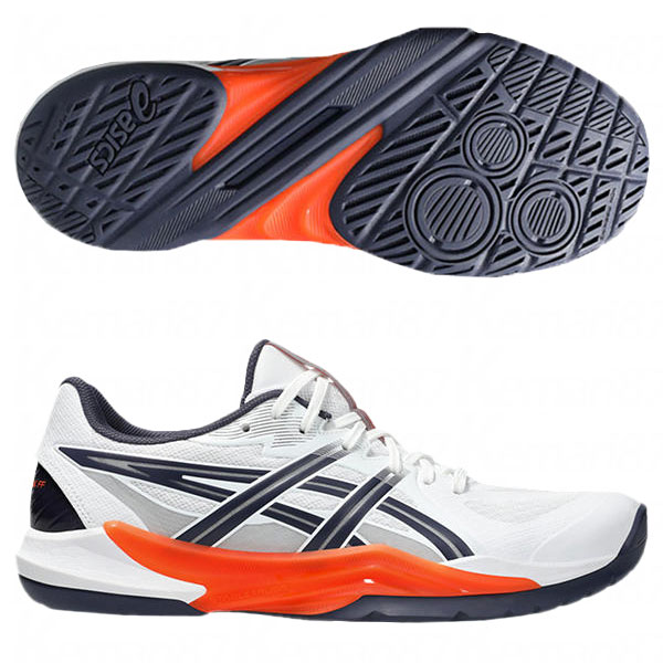 パワーブレイク FF　ホワイト×ノヴァオレンジ　【asics|アシックス】ハンドボールシューズ1071a101-102