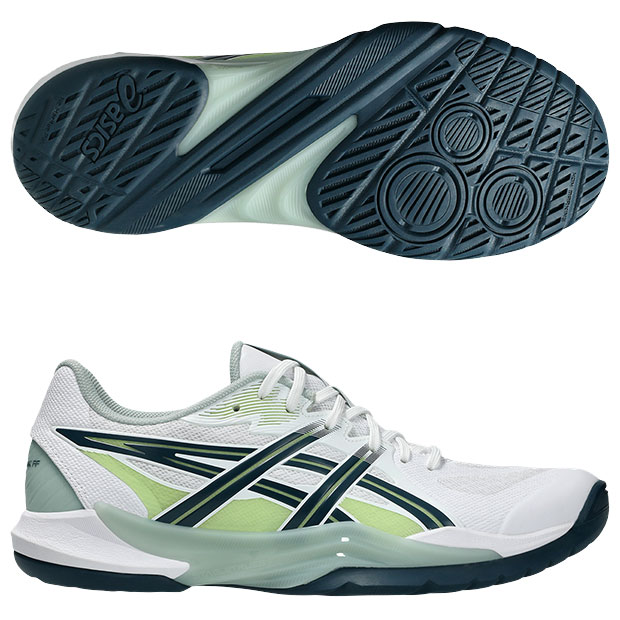 パワーブレイク FF　ホワイト×トランクイルティール　【asics|アシックス】ハンドボールシューズ1071a101-104