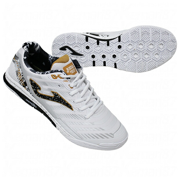 レガテ|リバウンド|IN　ホワイト×ゴールド　【JOMA|ホマ】フットサルシューズrres2402in