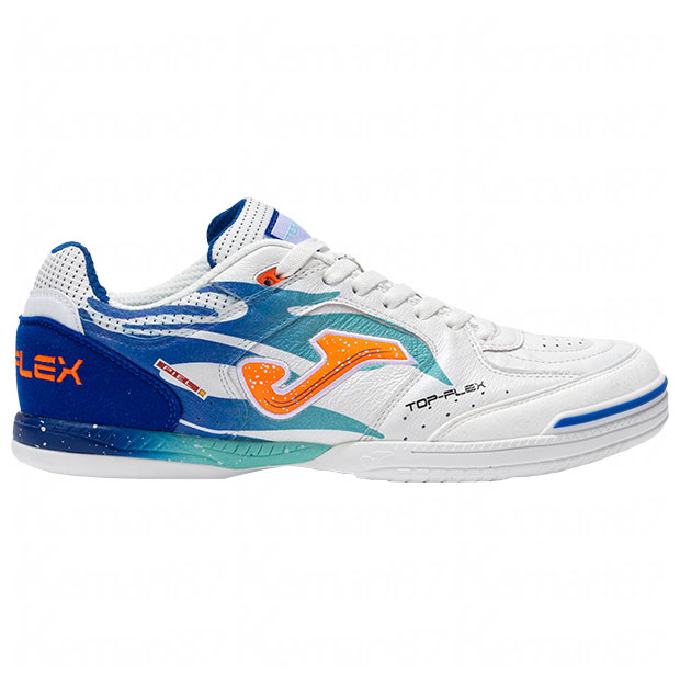 トップフレックス IN　ホワイト×ブルー　【JOMA|ホマ】フットサルシューズtops2576in
