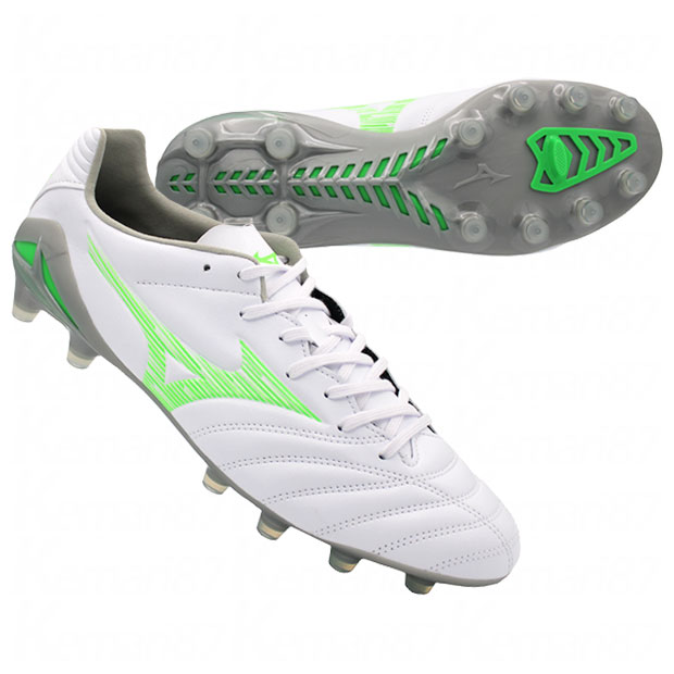 モナルシーダ|NEO|3|PRO　ホワイト×ネオングリーン　【MIZUNO|ミズノ】サッカースパイクp1ga252237