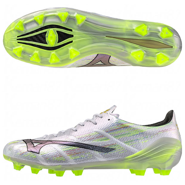 ミズノアルファ|2|PRO　ホワイト×シルバーイリディセント　【MIZUNO|ミズノ】サッカースパイクp1ga256409