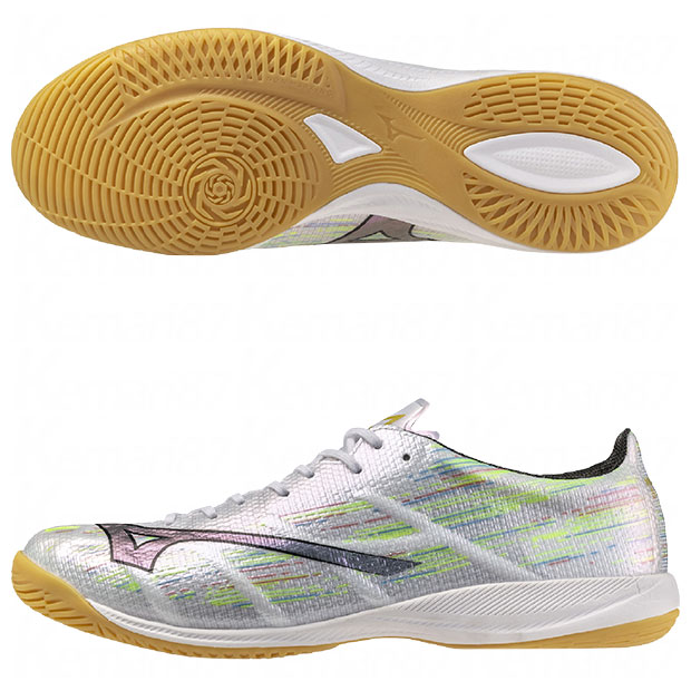 ミズノアルファ|2|ELITE|IN　ホワイト×シルバーイリディセント　【MIZUNO|ミズノ】フットサルシューズp1gf256209