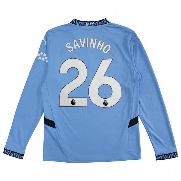 マンチェスターシティ|24-25|ホーム|長袖レプリカユニフォーム　26.サヴィーニョ(サヴィオ・モレイラ)　【PUMA|プーマ】クラブチームレプリカウェアー775076-01-26-s