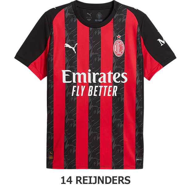 ACミラン 25-26 ホーム 半袖レプリカユニフォーム　14.タイアニ・ラインデルス　【PUMA|プーマ】クラブチームレプリカウェアー779962-01-14-r