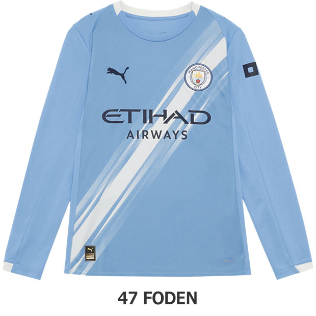 マンチェスターシティ 25-26 ホーム 長袖レプリカユニフォーム　47.フィル・フォーデン　【PUMA|プーマ】クラブチームレプリカウェアー780339-01-47-f