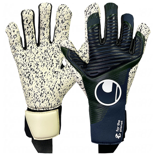 パワーライン|スーパーグリップ+|ハーフネガティブ|アース　ネイビー×グリーン　【Uhlsport|ウールシュポルト】サッカーフットサルゴールキーパーグローブ1011304-24