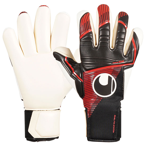 パワーライン|アブソルートグリップ|フィンガーサラウンド　ブラック×レッド　【Uhlsport|ウールシュポルト】サッカーフットサルゴールキーパーグローブ1011306-01