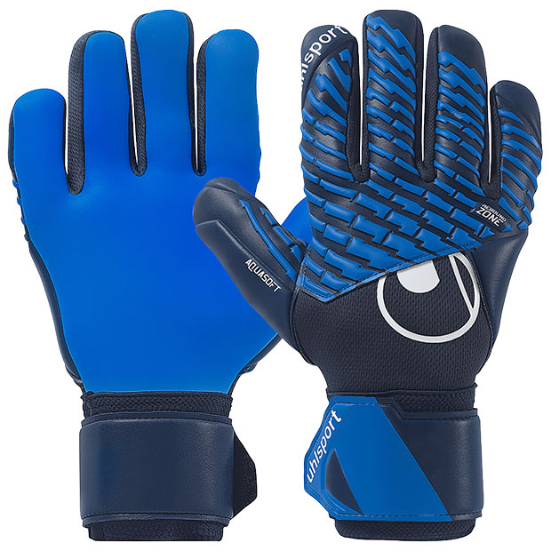 アクアソフト ハーフネガティブ　ネイビー×パシフィックブルー　【Uhlsport|ウールシュポルト】サッカーフットサルゴールキーパーグローブ1011386-01