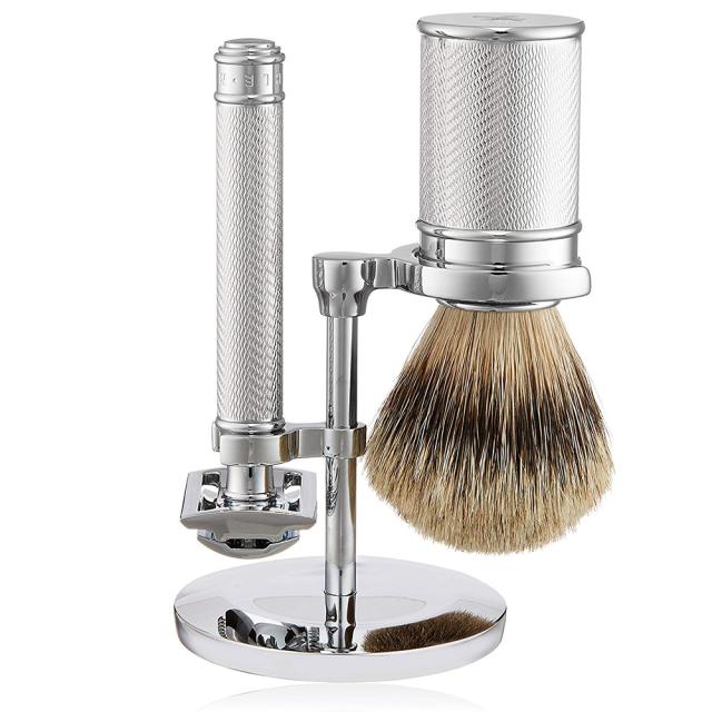 ミューレ TRADITIONAL クラシックレイザー セット クローズドコム・メタル+シェービングブラシ+スタンド+替刃一枚