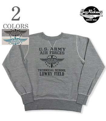 BUZZ RICKSONS バズリクソンズ 丸胴|セットインクルーネックスウェット『U.S. ARMY AIR FORCES SET-IN CREW SWEAT』【アメカジ・ミリタリー】BR69450