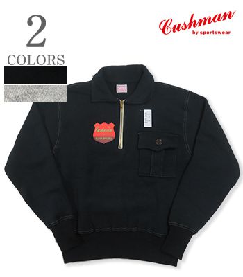 CUSHMAN クッシュマン 先起毛|丸胴|ハーフジップ|スウェット『SWEAT HALF ZIP POLO』【アメカジ・カレッジ】26377